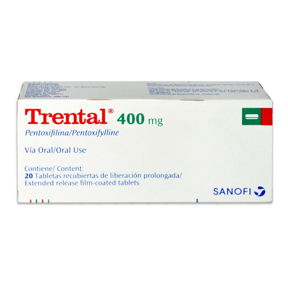 Trental 400mg x 20 tabletas - Siman El Salvador