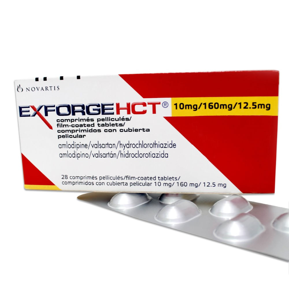 Exforge hct 10mg/160mg/12.5mg x 28 comprimidos - Siman El Salvador