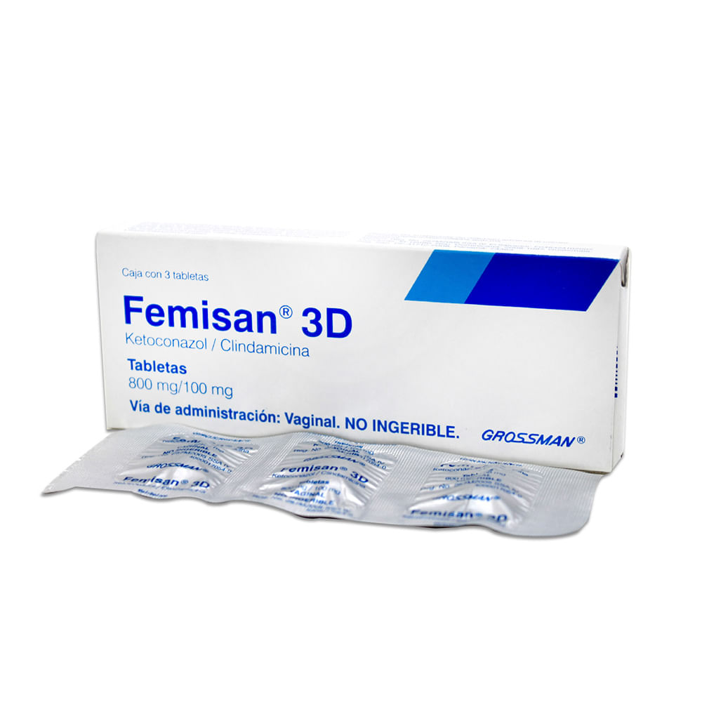 Femisan 3d 800mg/100mg x3 tabletas vaginales - Siman El Salvador