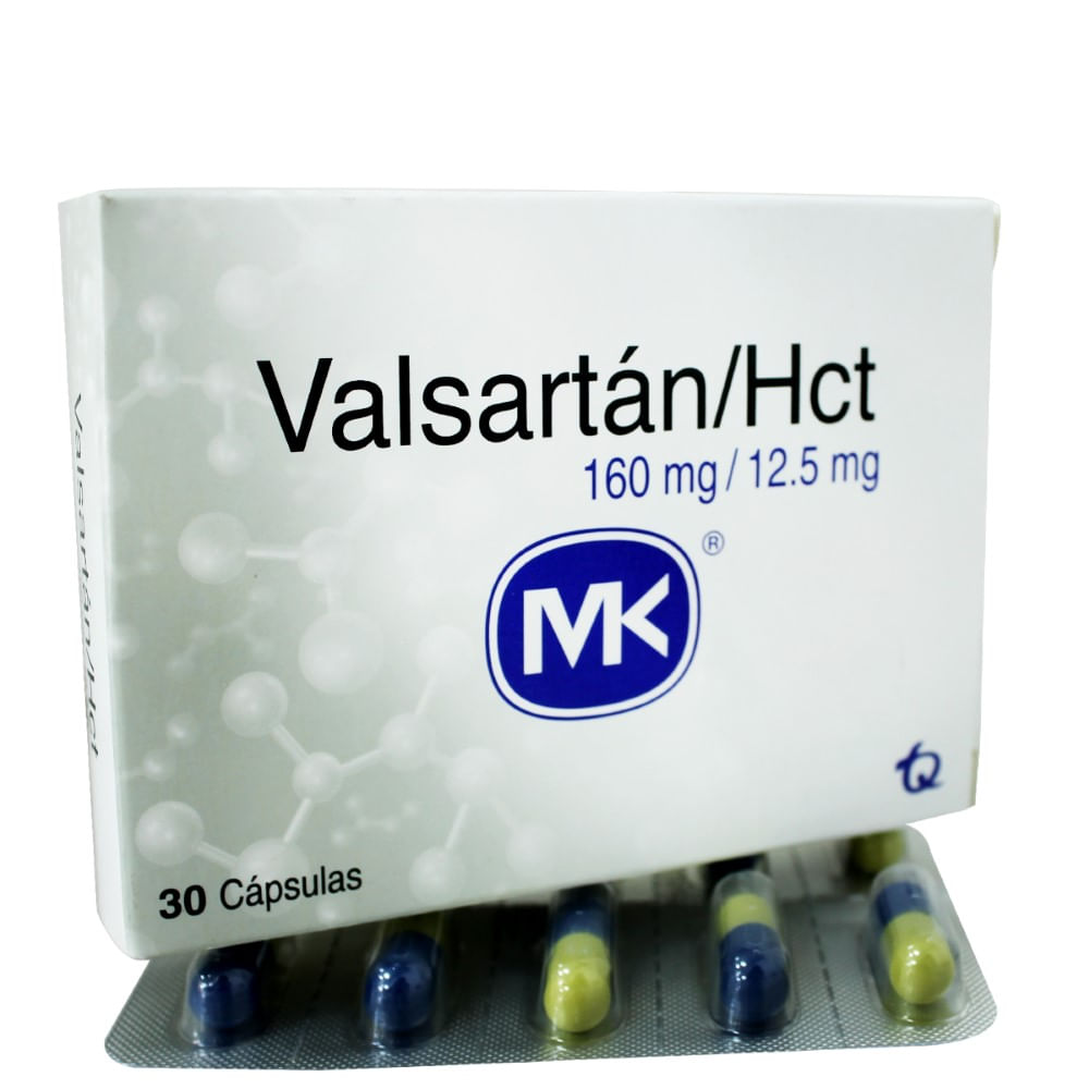 Valsartan hct mk 160mg/12.5mg x 30 capsulas - Siman El Salvador