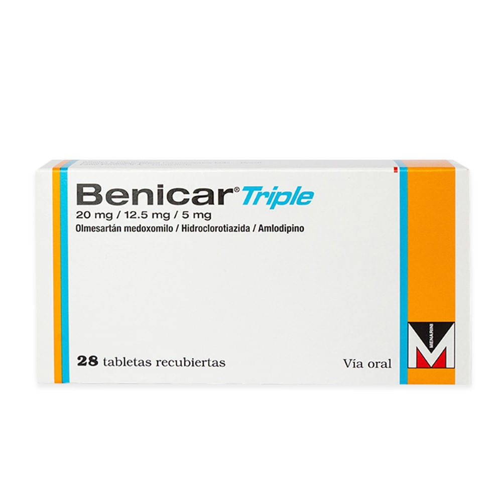 Benicar triple 20mg/12.5mg/5mg x 28 comprimidos - Siman El Salvador