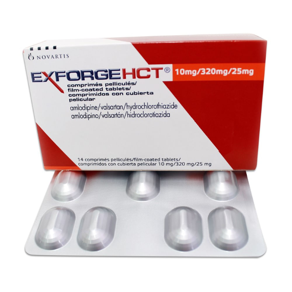 Exforge hct 10mg/320mg/25mg x 14 comprimidos - Siman El Salvador