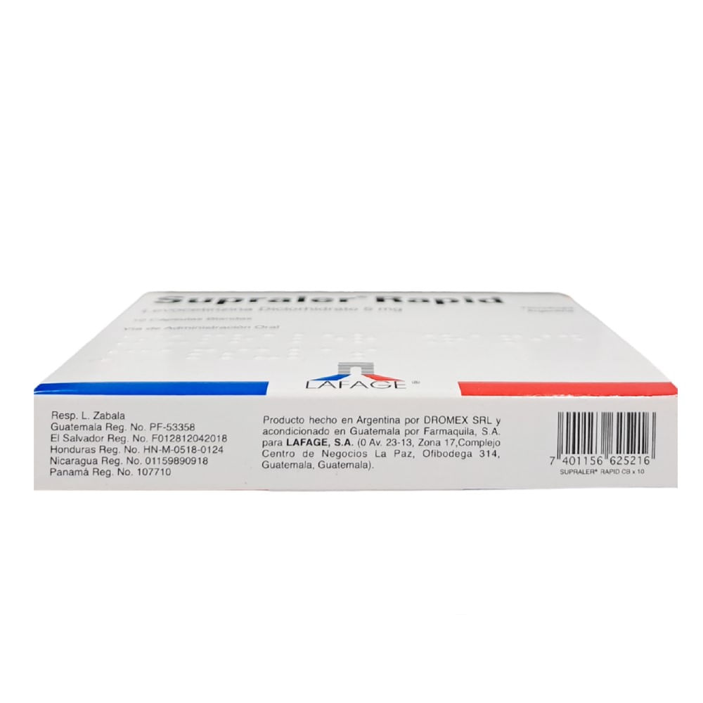 Supraler rapid 5mg x 10 capsulas - Siman El Salvador