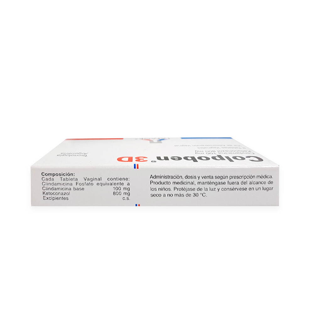 Colpoben 3d 100mg 800mg X 3 Tabletas Vaginales