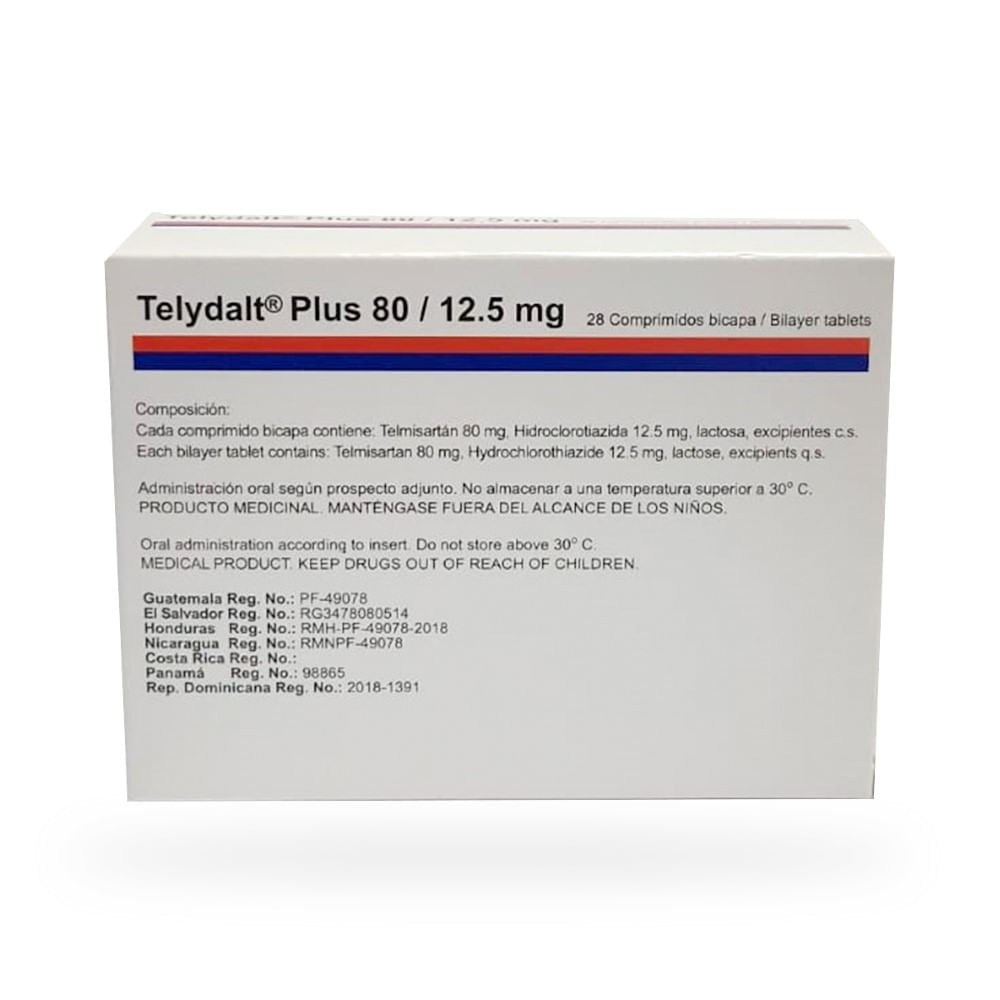 Telydalt plus 80mg/12.5mg x 28 comprimidos - Siman El Salvador