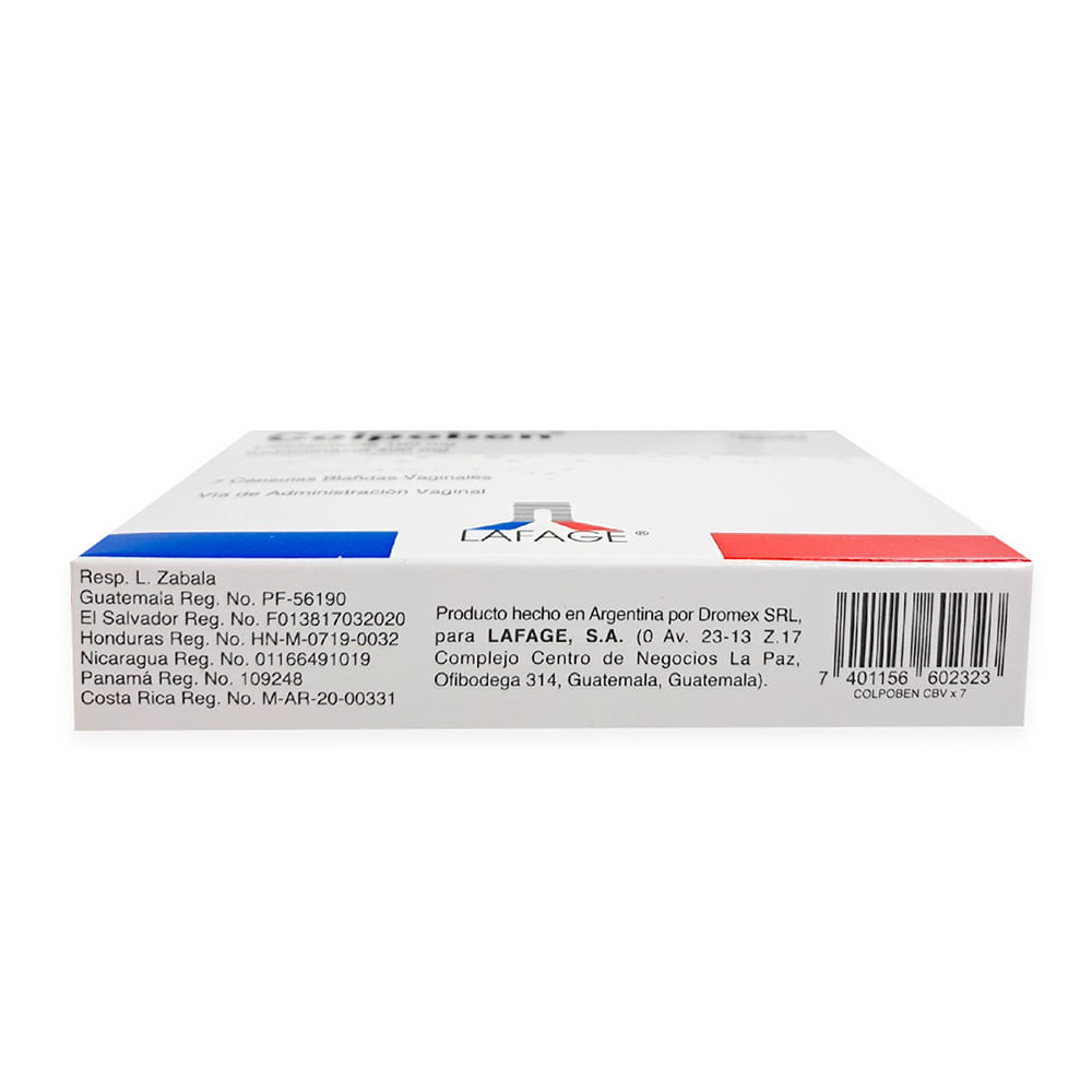 Colpoben 100mg/400mg x 7 tabletas vaginales - Siman El Salvador