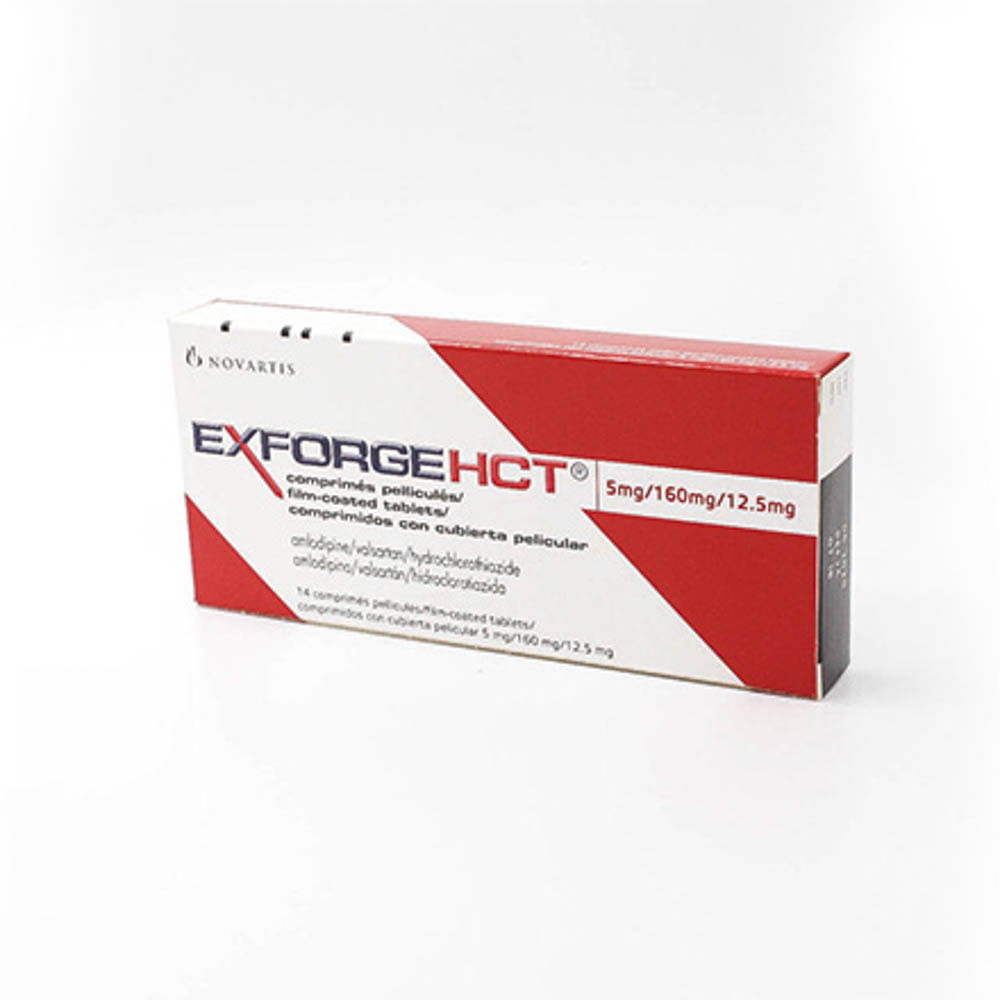 Exforge HCT 5mg/160mg/12.5mg 14 Comprimidos - Siman El Salvador