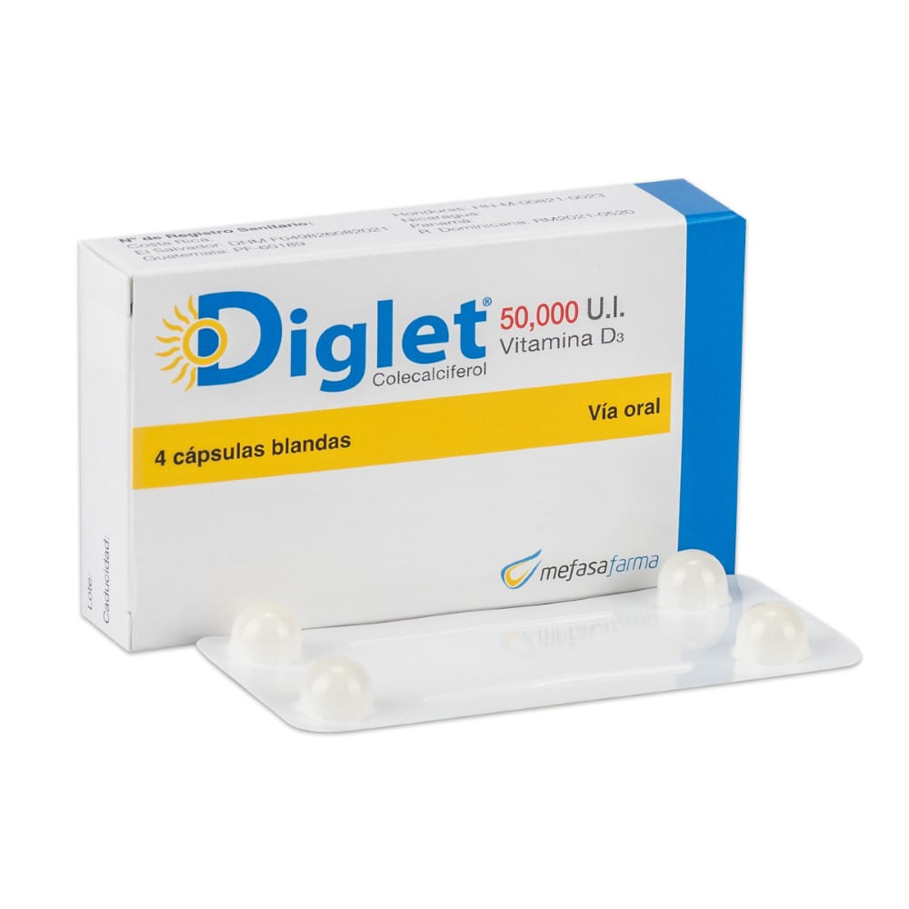 Diglet 50,000 u.i. X 4 capsulas - Siman El Salvador
