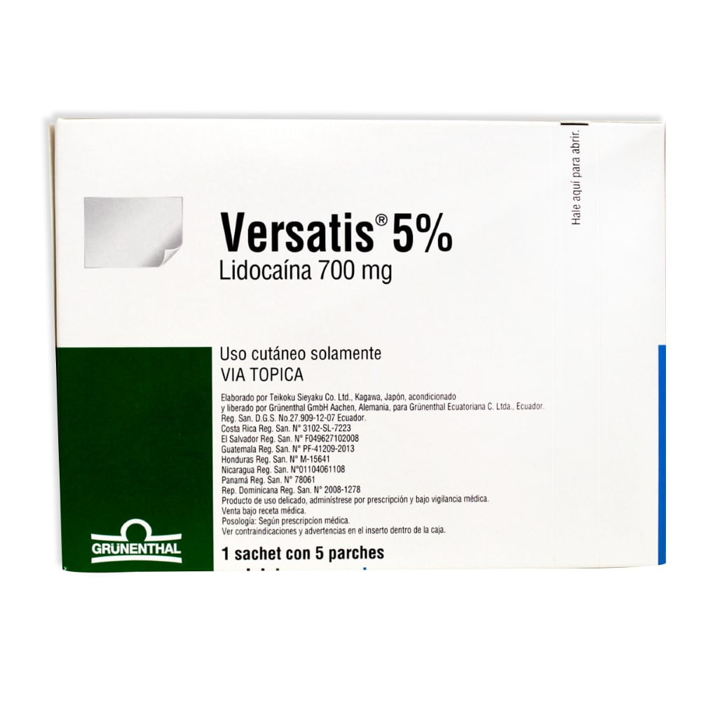Versatis 5% x 5 parches - Siman El Salvador