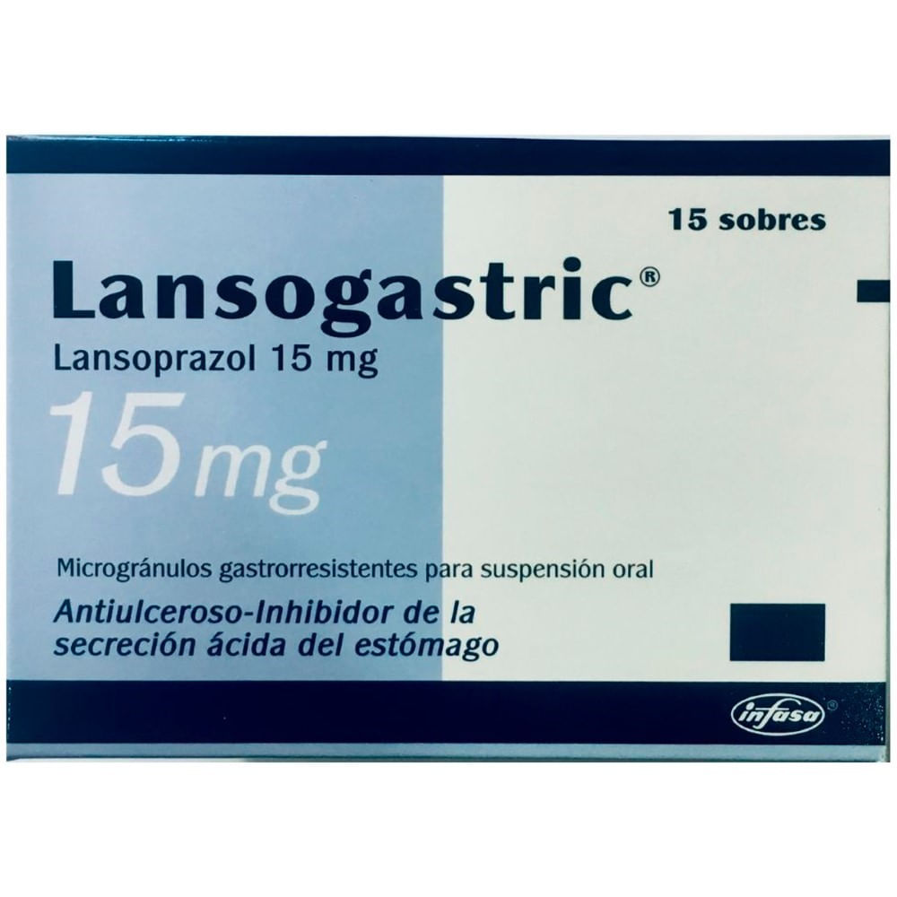 Lansogastric 15mg x 15 sobres - Siman El Salvador
