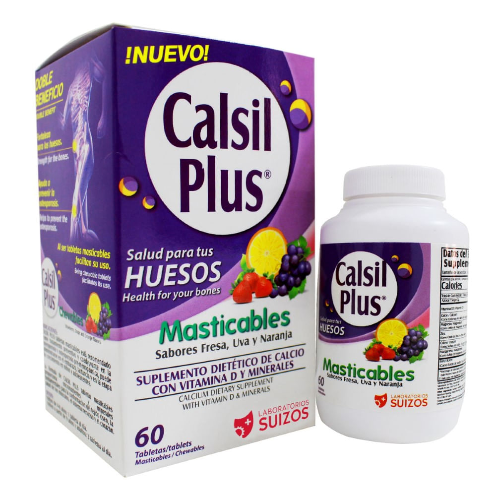 Calsil plus masticable x 60 tabletas - Siman El Salvador