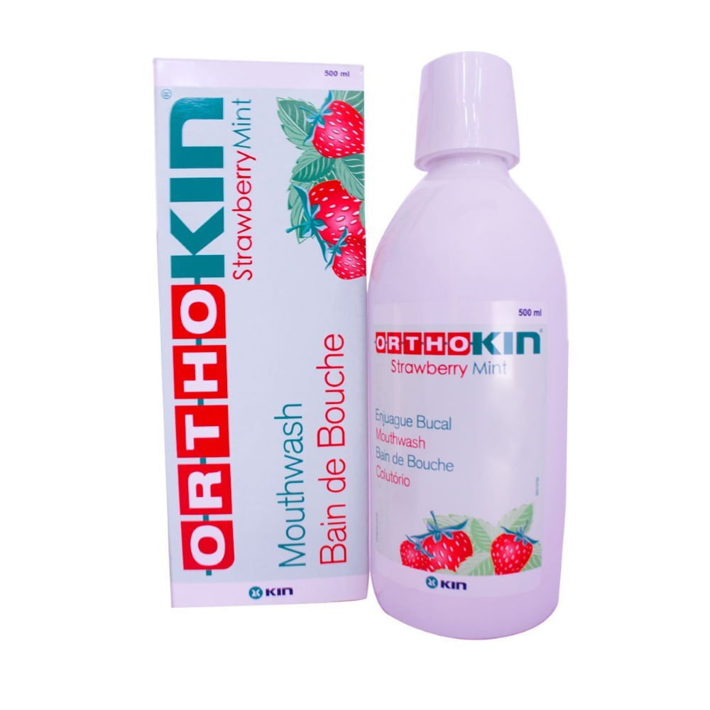 Orthokin fresa mentolada enjuague frasco x 500ml - Siman El Salvador
