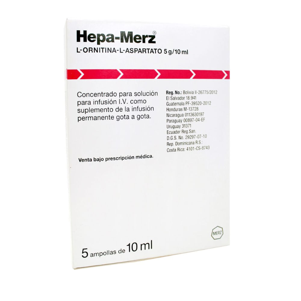 Hepa-merz 5mg x 5 ampollas de 10ml - Siman El Salvador