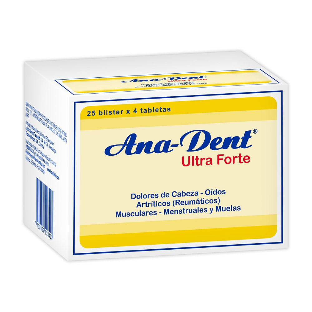 Ana-dent ultra forte x 25 blister de 4 tabletas - Siman El Salvador