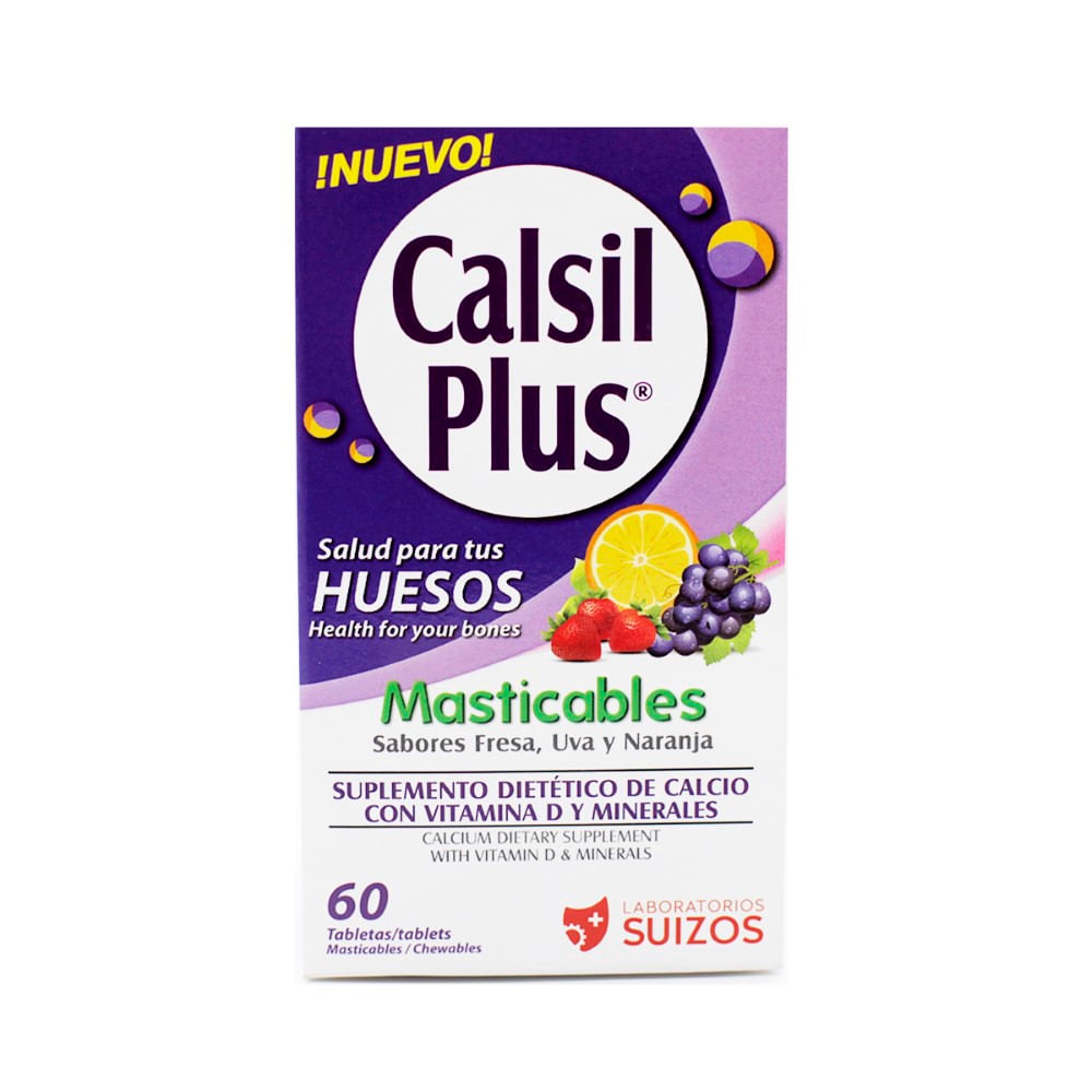 Calsil plus masticable x 60 tabletas - Siman El Salvador