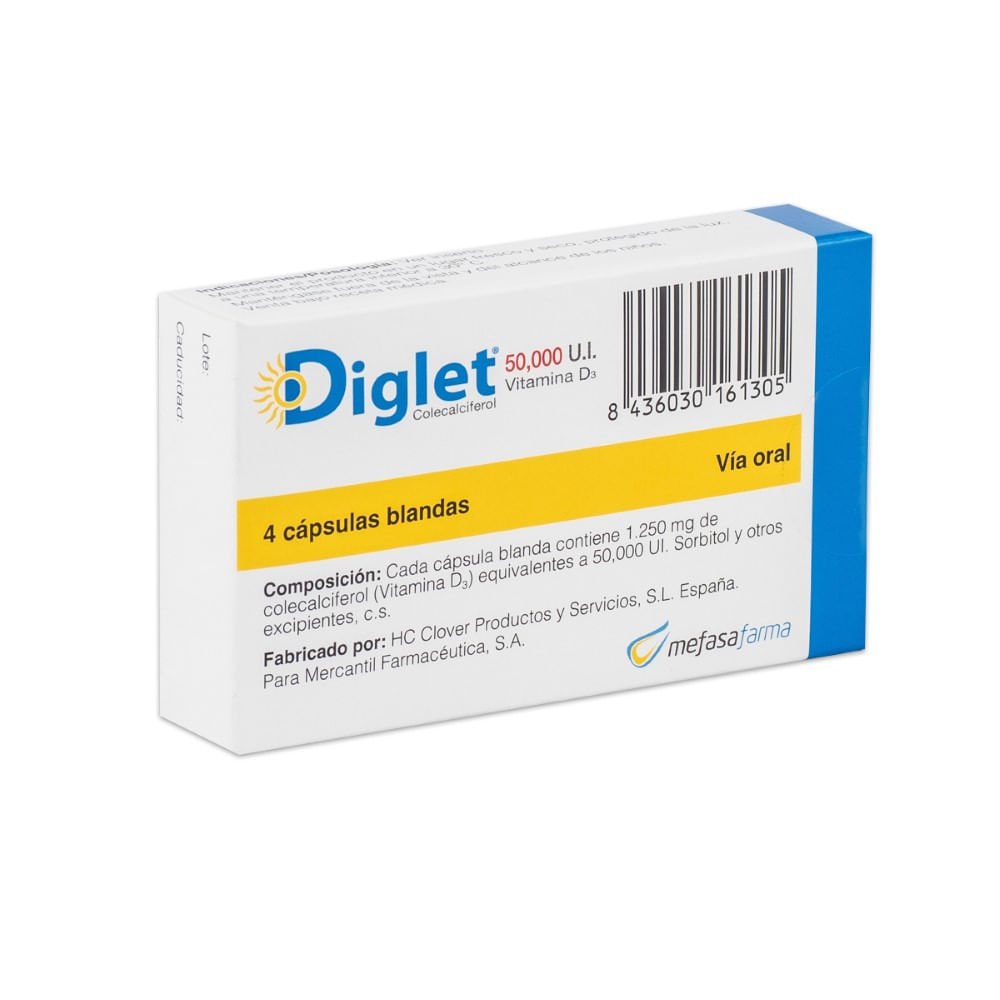 Diglet 50,000 u.i. X 4 capsulas - Siman El Salvador