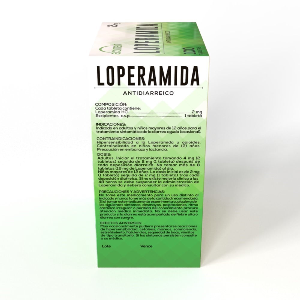 Loperamida ecomed 2mg x 100 tabletas - Siman El Salvador