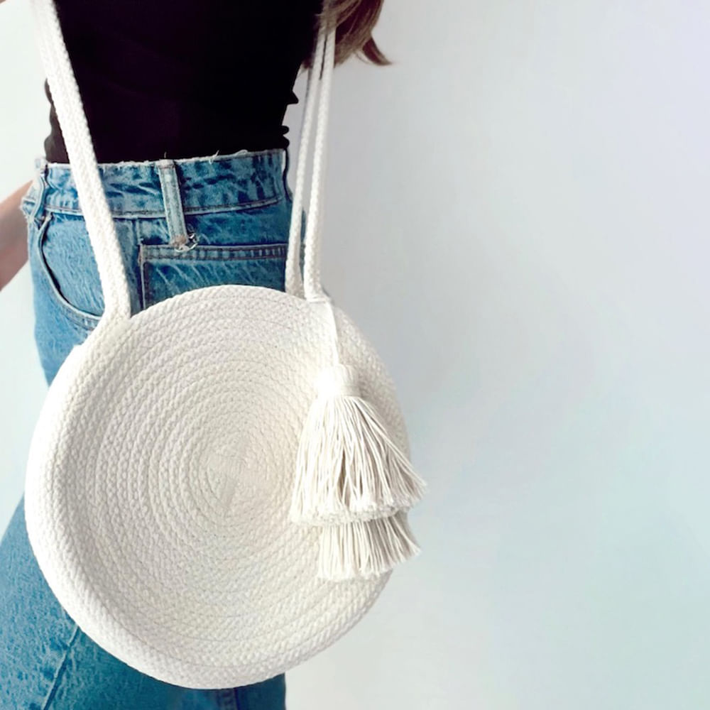 Cartera mini redonda natural - Siman El Salvador