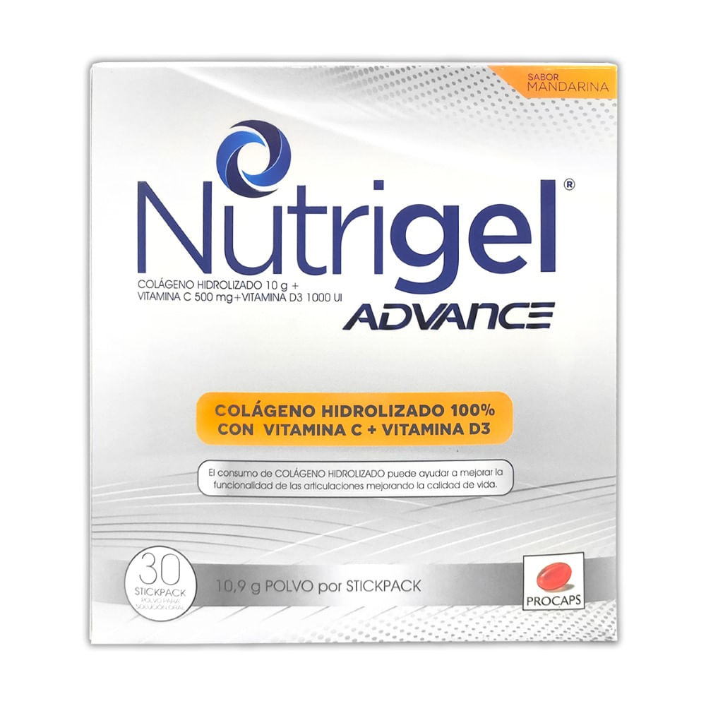 Nutrigel advance sabor mandarina x 30 sobres - Siman El Salvador