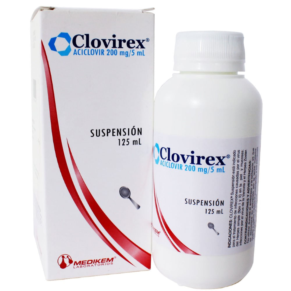Clovirex 200 mg/5ml suspension frasco x 125ml - Siman El Salvador