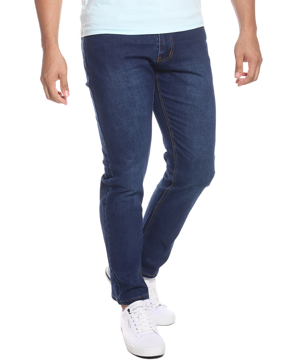 Jeans clásicos azul oscuro denim para hombre