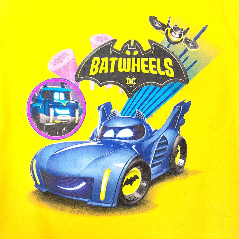 Camiseta amarilla con estampado de Batwheels para niño