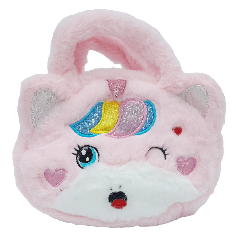 Cartera rosada bordado para niña