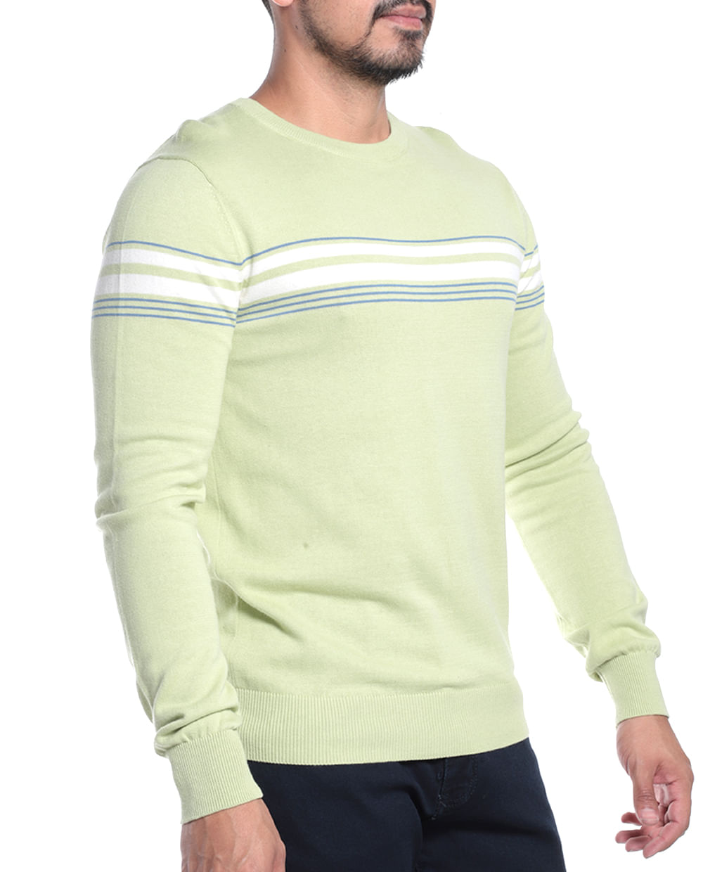 Gents Suéter verde a rayas para hombre - Siman El Salvador
