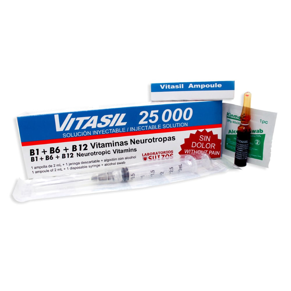Vitasil inyectable 25,000 (neurotropas+complejo b) - Siman El Salvador