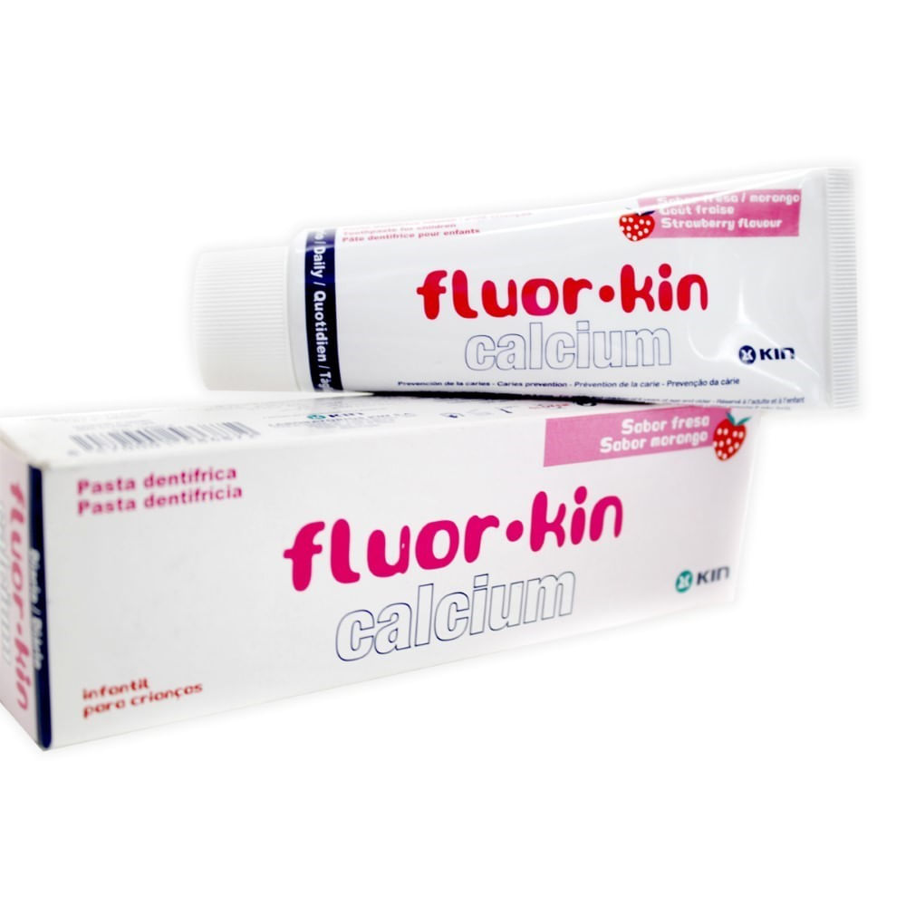 Fluor kin pasta dental calcio sabor fresa x 75ml - Siman El Salvador