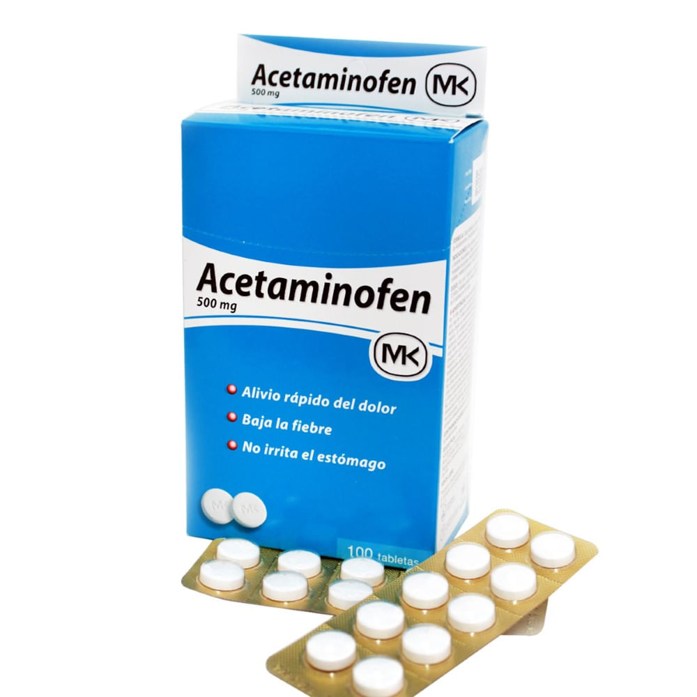 Acetaminofen mk 500mg x 100 tabletas - Siman El Salvador