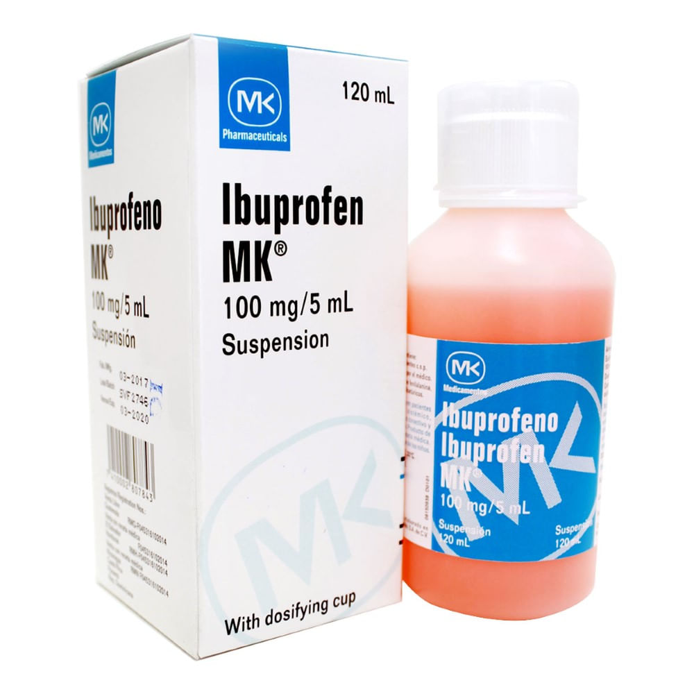 Ibuprofeno mk 100mg/5ml suspension frasco x 120ml - Siman El Salvador