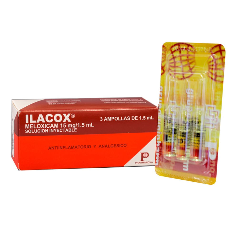 Ilacox 15mg inyectable x 3 ampollas 1.5ml