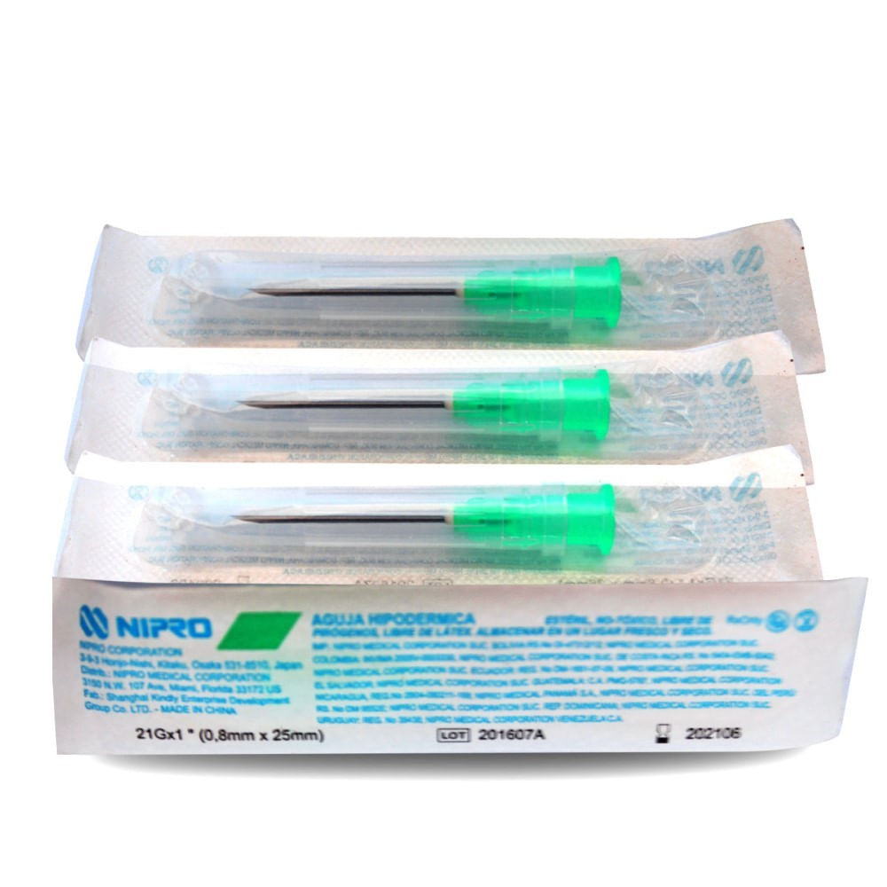 Aguja nipro 21g x 1 x 100 agujas