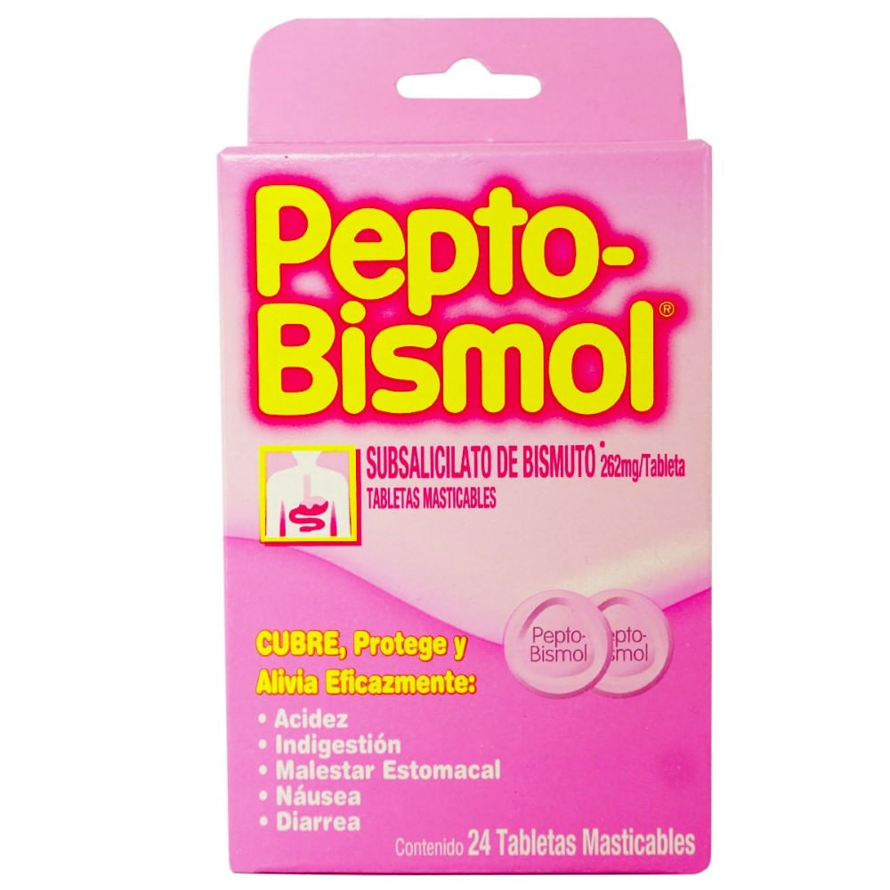Pepto-bismol 262mg tira x 24 tabletas masticables - Siman El Salvador