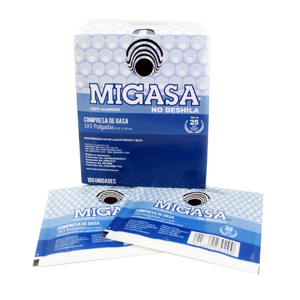 Venda de gasa migasa sobre 3x3 x 100 unidades - Siman El Salvador