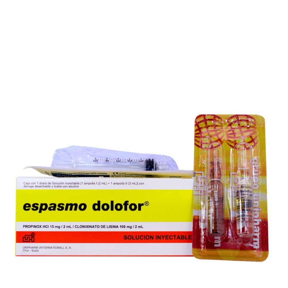 Espasmo dolofor 15mg/2ml inyectable x ampolla 2ml - Siman El Salvador