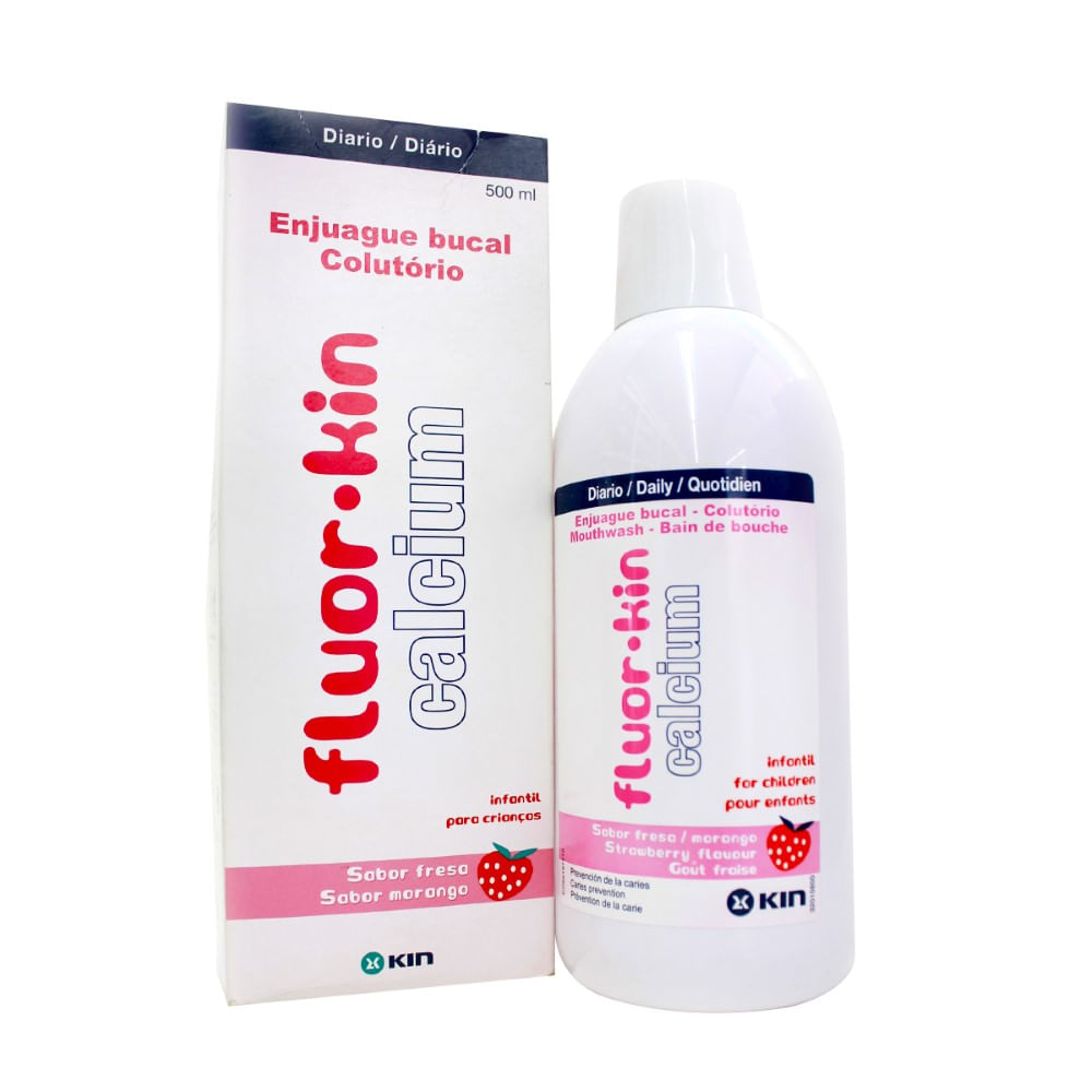 Fluor kin calcium enjuague bucal frasco x 500 ml