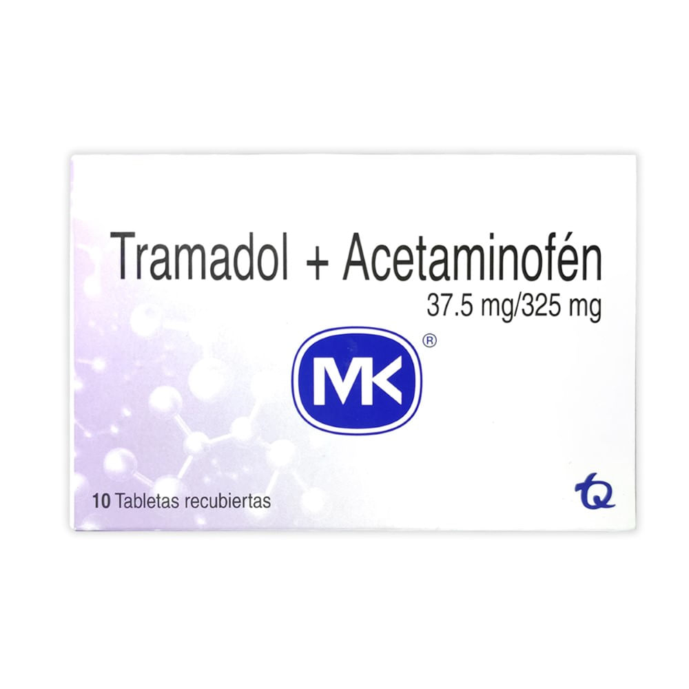 Tramadol+acetaminofen mk 37.5/325mg x 10 tabletas - Siman El Salvador
