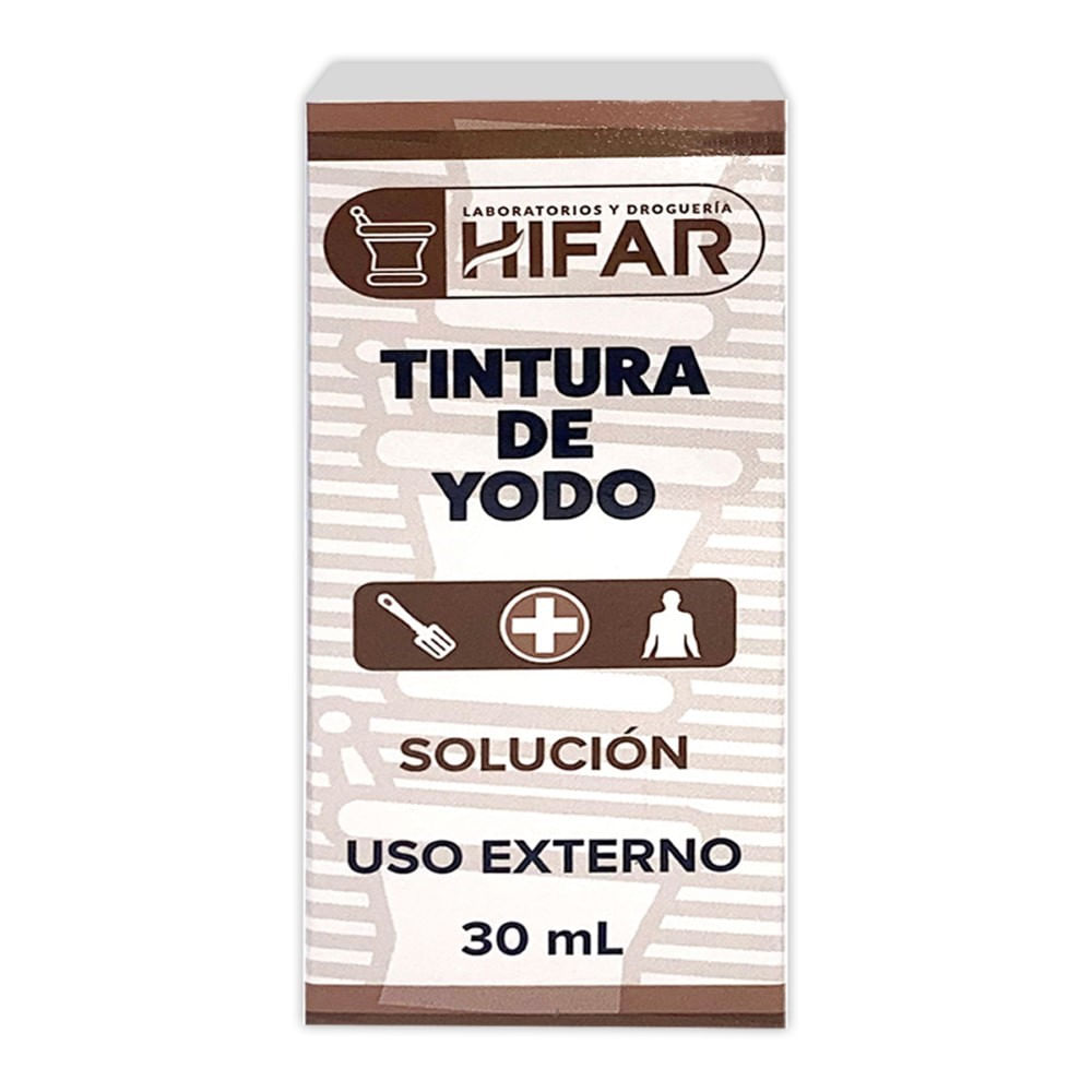 Tintura de yodo con color hifar frasco 30ml - Siman El Salvador