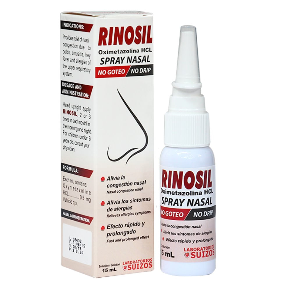 Rinosil spray nasal frasco 15ml (oximetazolina) - Siman El Salvador