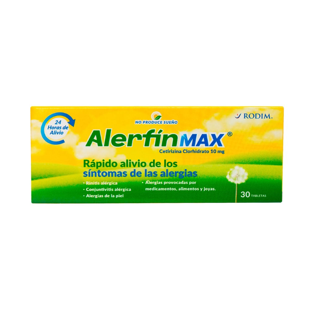 Alerfin max 10mg x 30 tabletas - Siman El Salvador