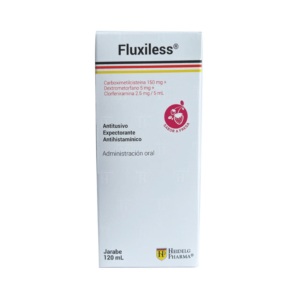 Fluxiless 150mg/5mg/2.5mg jarabe x 120ml - Siman El Salvador