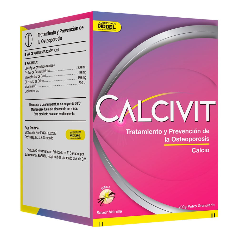 Calcivit sabor vainilla polvo granulado 200 gramos