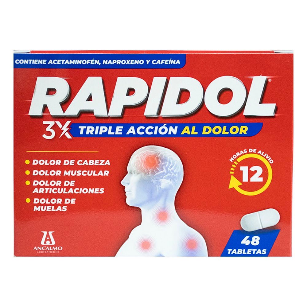 Rapidol triple accion x 48 tabletas - Siman El Salvador