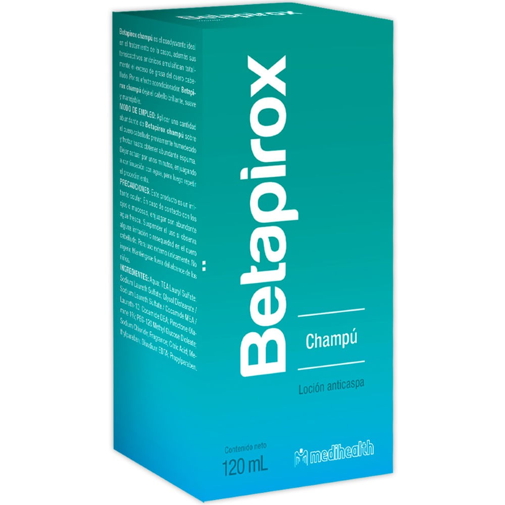 Betapirox shampoo anticaspa frasco x 120 ml - Siman El Salvador