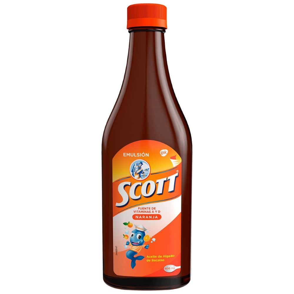 Emulsion de scott sabor naranja frasco x 400ml - Siman El Salvador