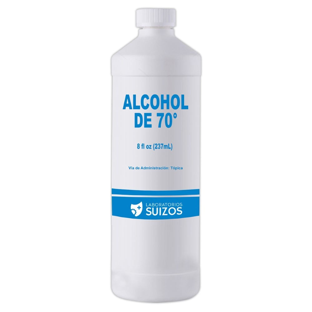 Alcohol suizos de 70 gradosmediano bote 8 onzas - Siman El Salvador