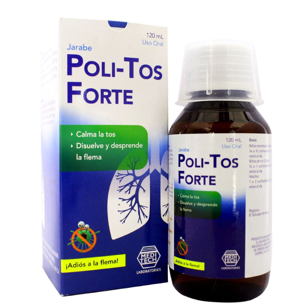 Poli-tos forte jarabe frasco x 120ml - Siman El Salvador