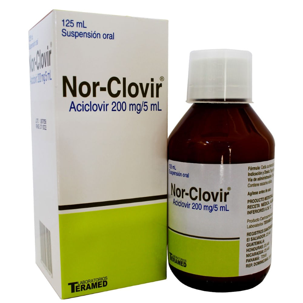 Nor-clovir suspension 200mg/5ml frasco x 125ml - Siman El Salvador